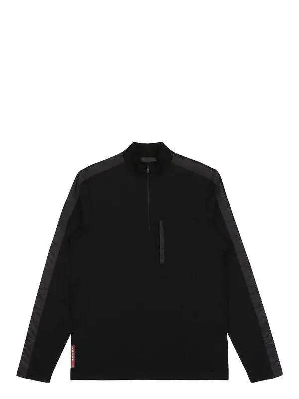 Prada Zipper Detail Long Sleeve T-shirt - Black