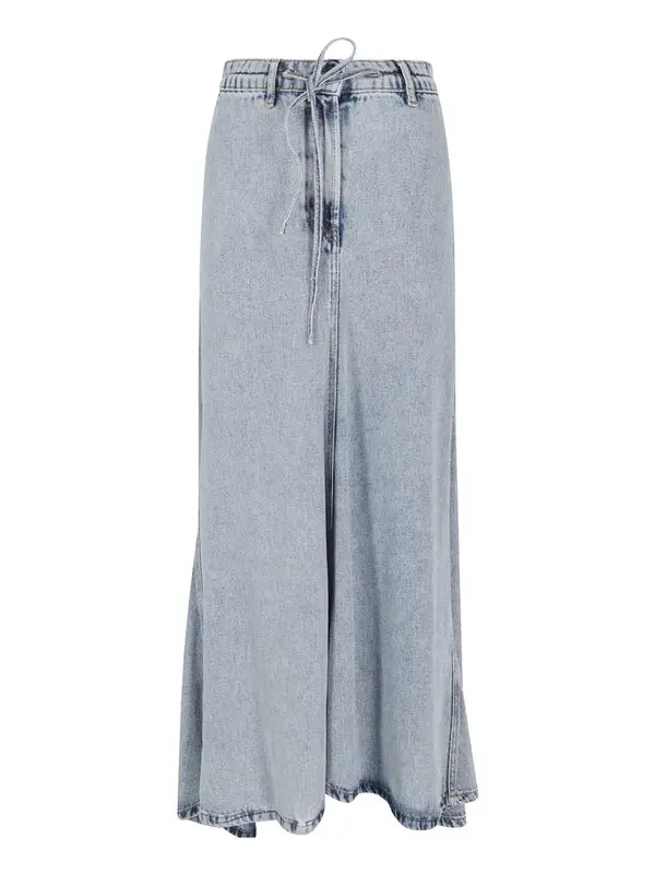 SEMICOUTURE Drawstring Maxi Skirt - Gray