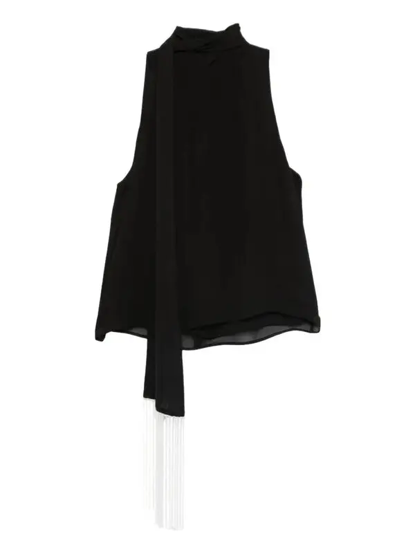 Patrizia Pepe Sleeveless Tie-detail Blouse - Black