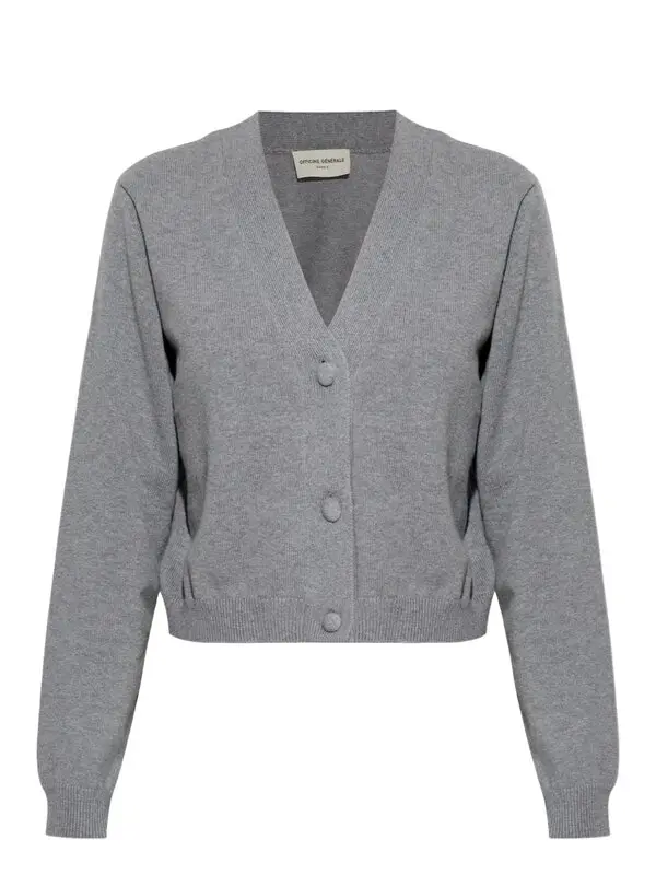 Officine Générale Serena V-neck Button Cardigan - Gray