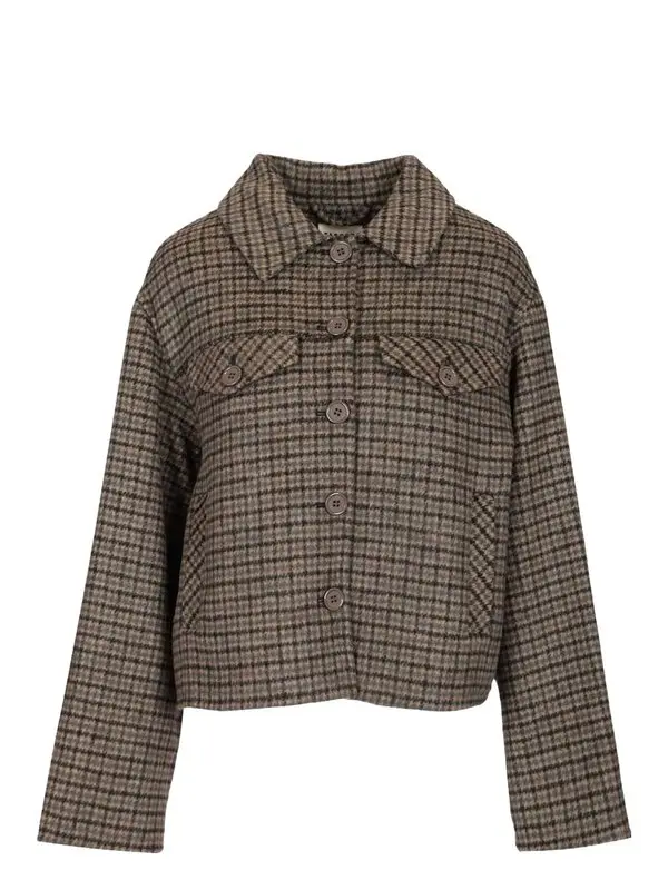 P.a.r.o.s.h Checked Fringed Jacket - Green