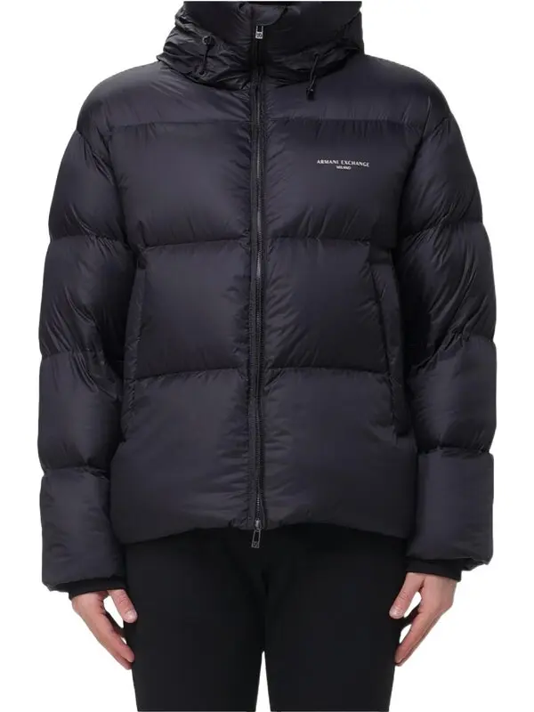 Armani Exchange Hooded Quilted Jacket - Black