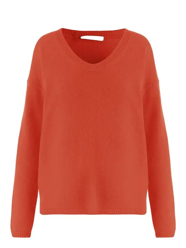 ALLUDE V-neck Cashmere Sweater - Brown