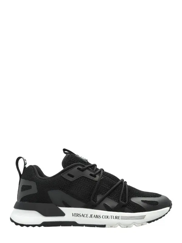Versace Logo Strap Sneakers - Black