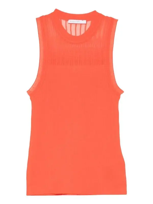 Patrizia Pepe Round Neck Sleeveless Tank Top - Orange