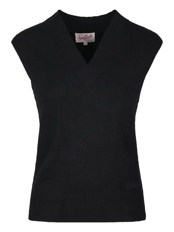 MC2 SAINT BARTH Zoya Knitted Vest - Black