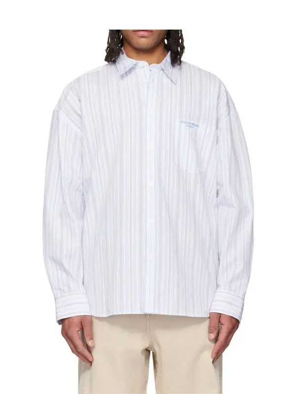 WOOYOUNGMI Long-sleeved Striped Shirt - White