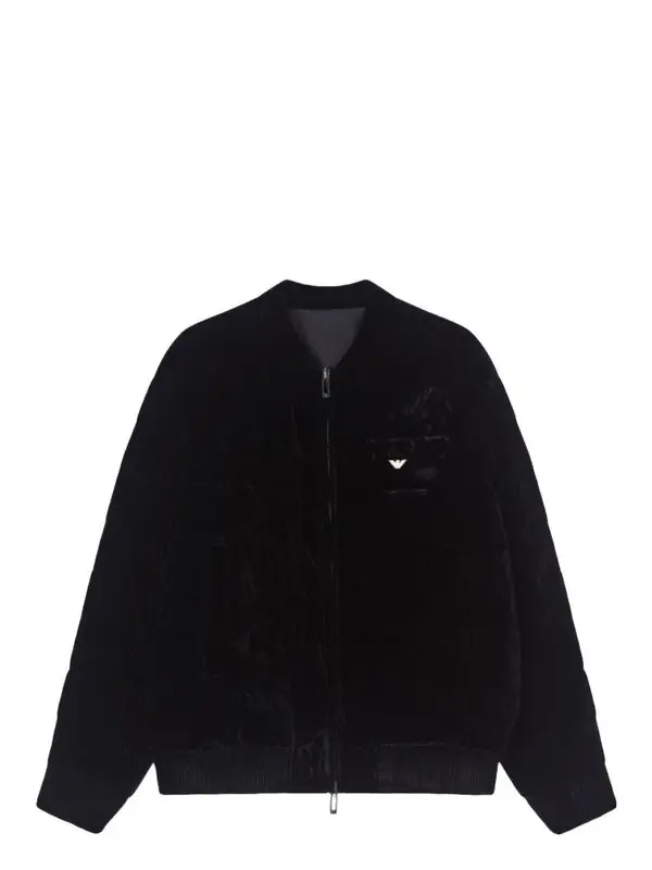 Emporio Armani Zip-up Reversible Bomber Jacket - Black