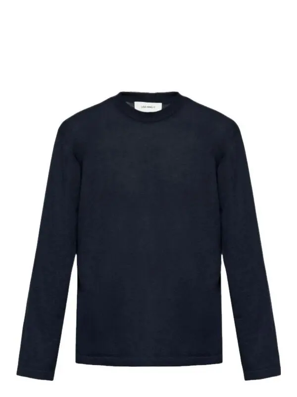 LISA YANG Crew Neck Sweater - Navy Blue
