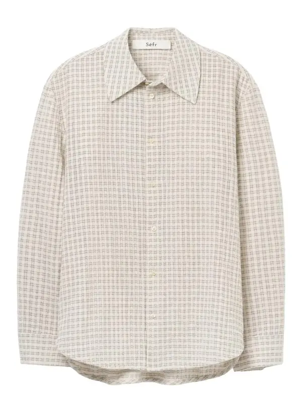 Séfr Textured Check Shirt - Beige