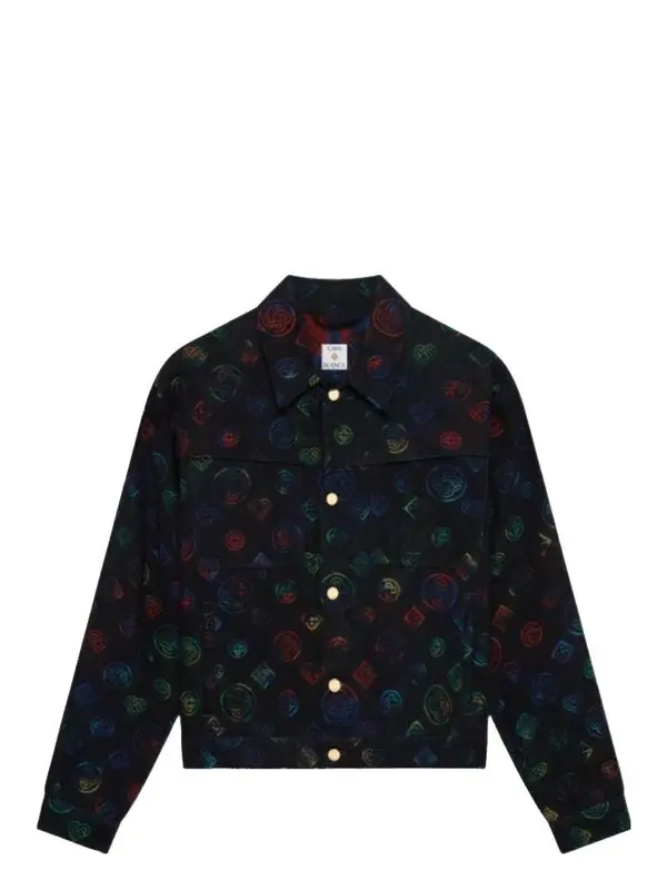 Casablanca Heatmap Monogram Denim Jacket - Navy