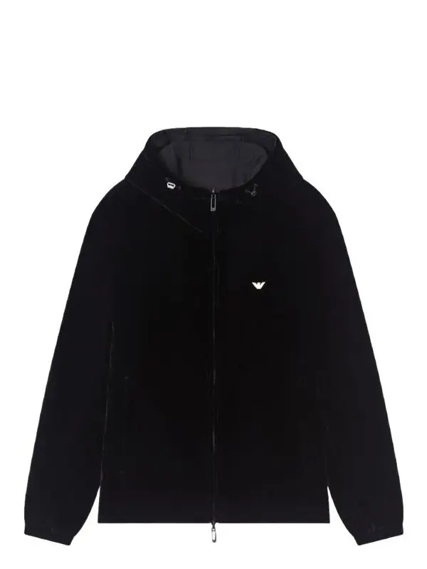Emporio Armani Zip-up Reversible Hooded Jacket - Black