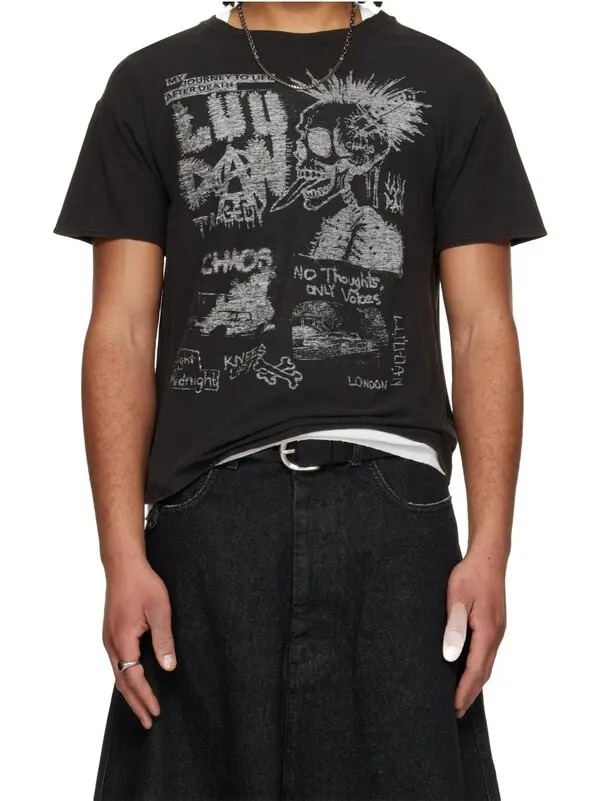 LU'U DAN Thrash Crew Neck T-shirt - Black