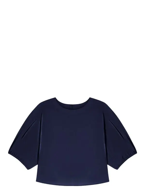 Emporio Armani Puff-sleeve Poplin Blouse - Blue