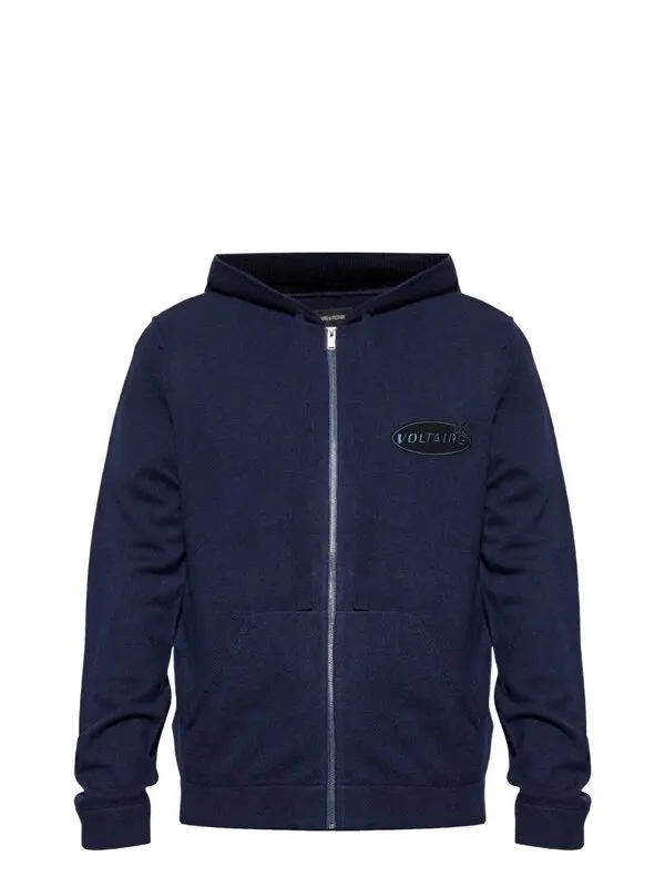 Zadig&Voltaire Logo-patch Full-zip Hoodie - Navy Blue