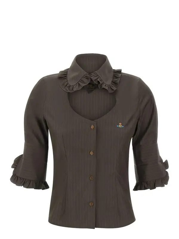 VIVIENNE WESTWOOD Ruffle Detail Button-up Shirt - Black