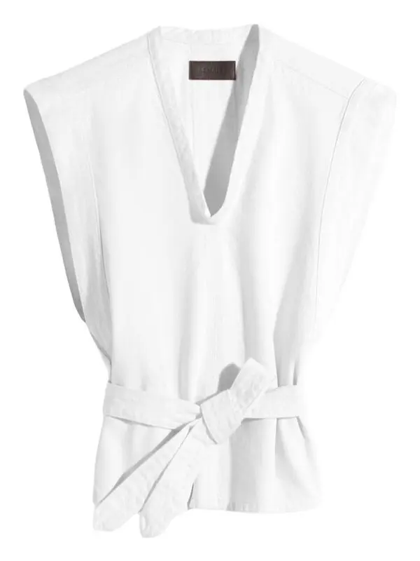 LEMAIRE V-neck Belted Vest - White