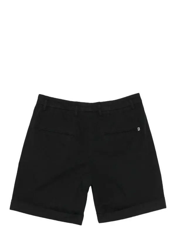 DONDUP Pleated Cuffed Hem Shorts - Black