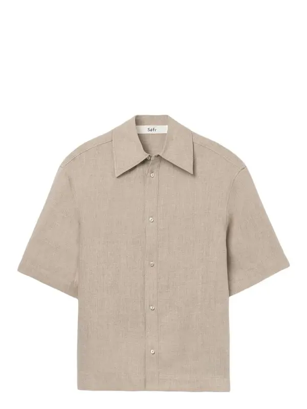 Séfr Short-sleeve Relaxed Shirt - Beige