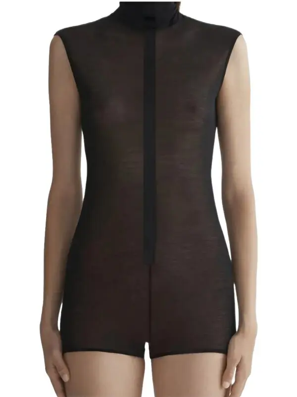 MUGLER High-neck Sleeveless Top - Black