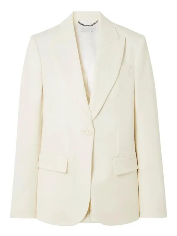 Stella McCartney Wool Twill Single-breasted Blazer - White