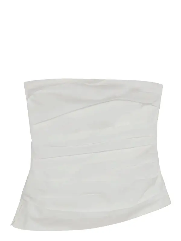 Simkhai Off-the-shoulder Pleated Corset Top - White