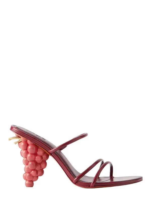Cult Gaia Grape Leather Sandals - Red