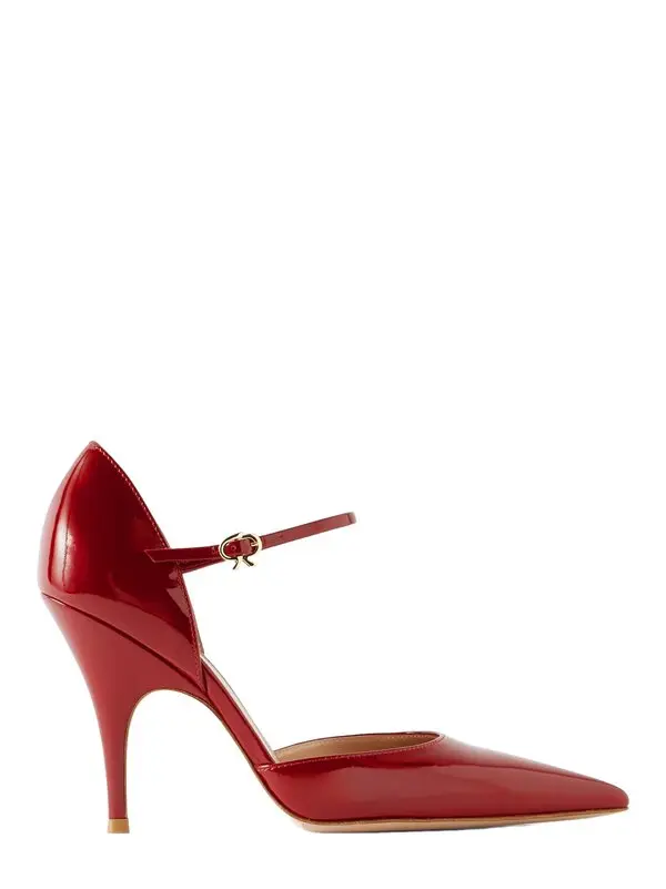 GIANVITO ROSSI Nuit 95 Patent Leather Pumps - Red