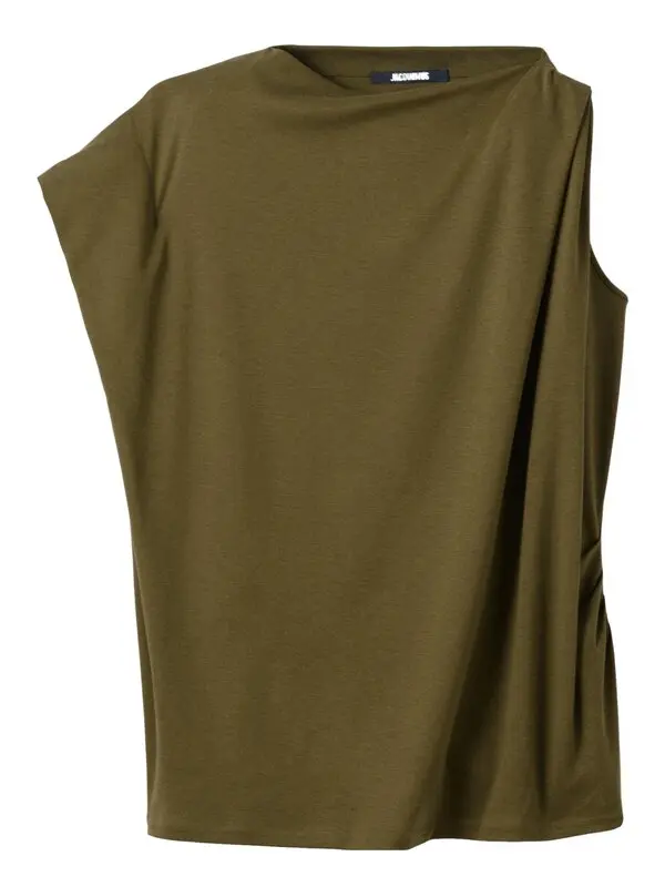 Jacquemus Draped Asymmetrical Top - Deep Khaki
