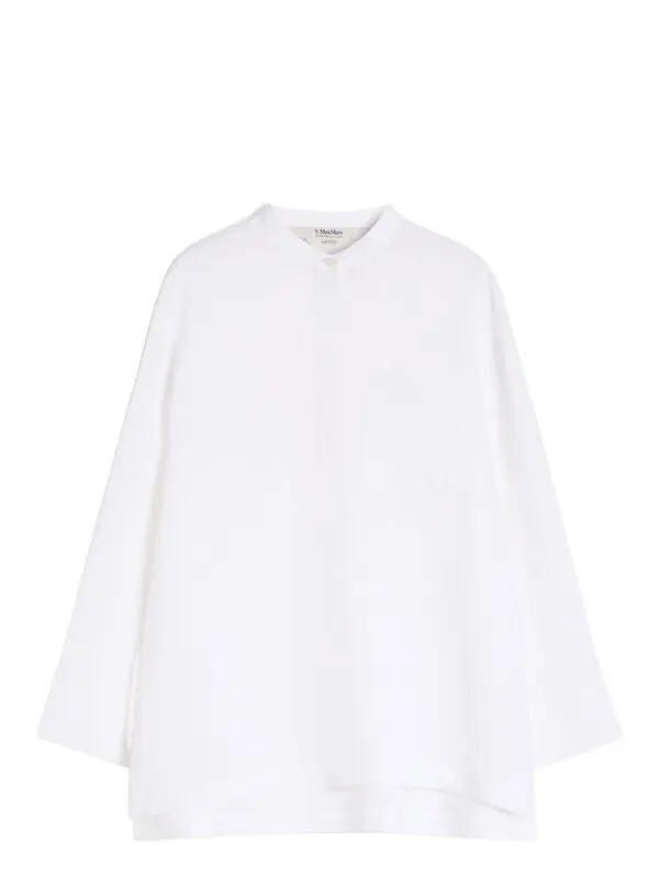 Max Mara Linen Shirt With Concealed Ties - Optical White