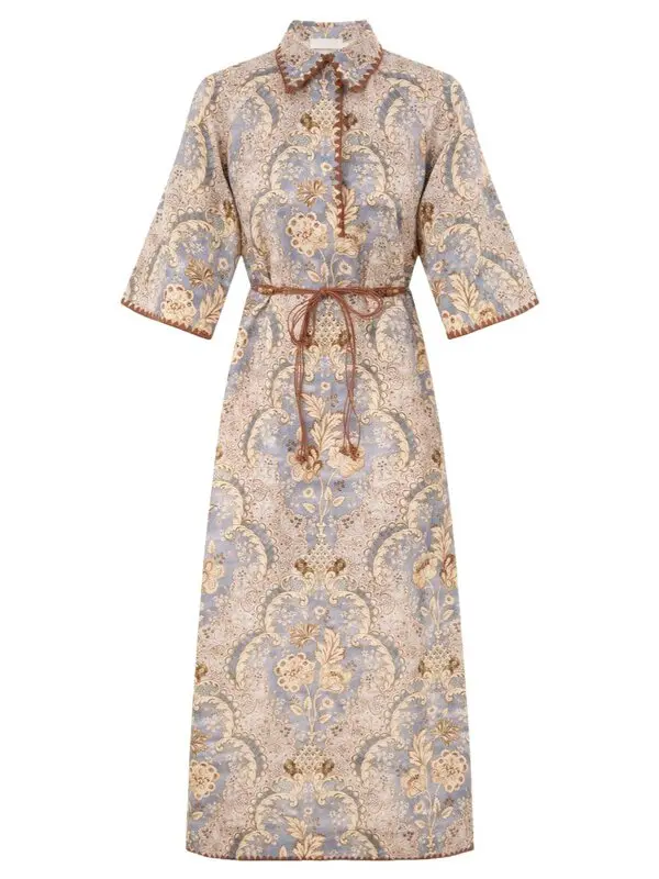 Zimmermann Daylight Tunic Midi Dress - Damask Denim