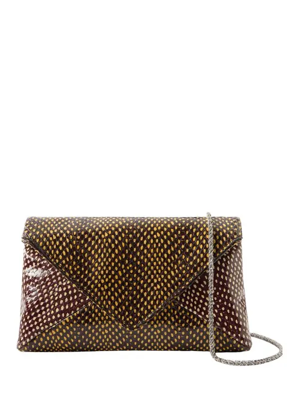 Dries Van Noten Printed Snake-effect Leather Shoulder Bag - Black