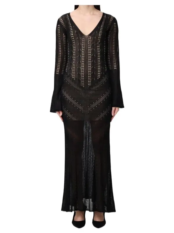 TWINSET Lurex-detail Maxi Dress - Black