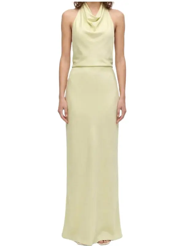 Simkhai Backless Draped Halter Dress - Nude