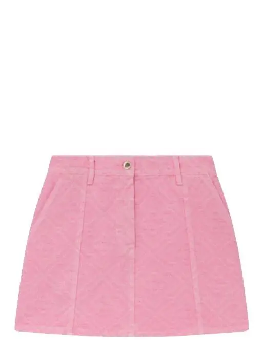 Casablanca Monogram Denim Mini Skirt - Pink