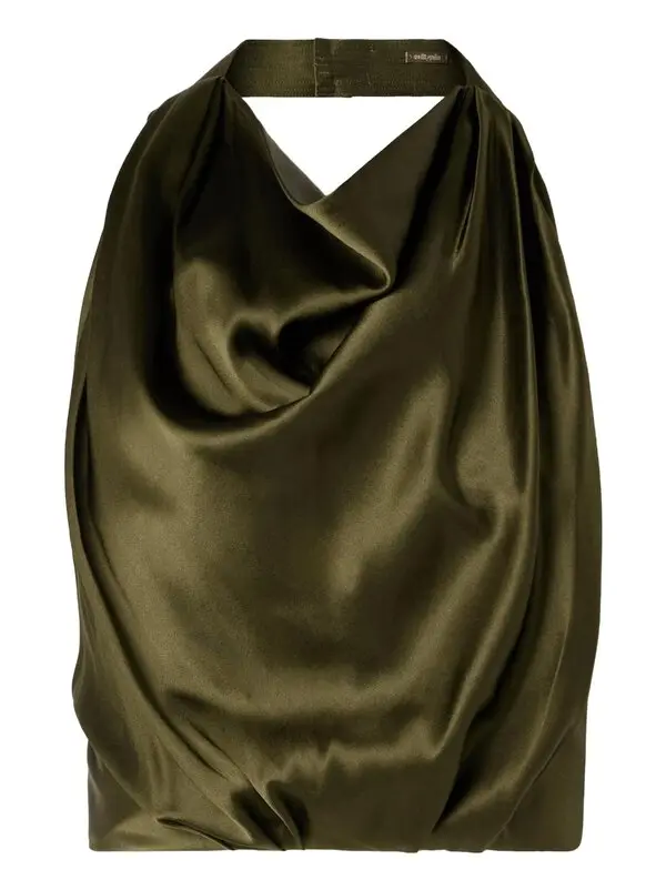 Cult Gaia Adrienne Draped Halterneck Top - Dark Green