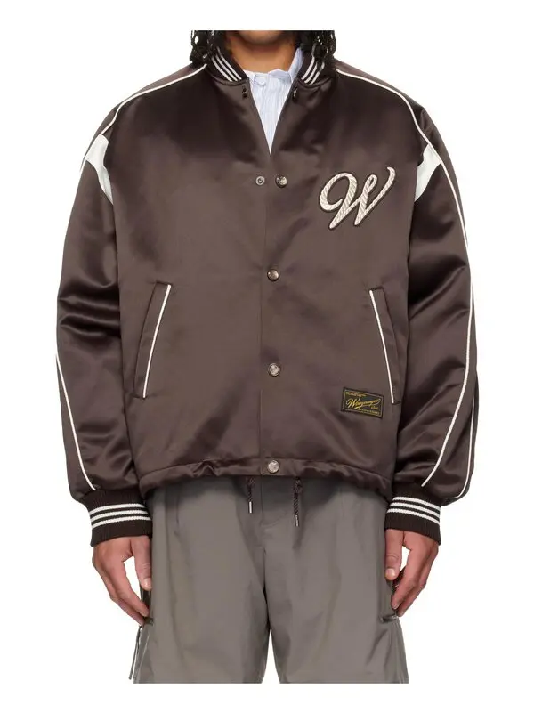 WOOYOUNGMI Embroidered Logo Baseball Jacket - Brown