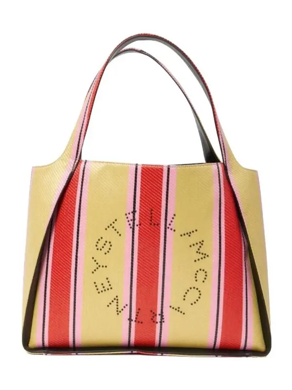 Stella McCartney Striped Logo Embellished Tote Bag - Multicolor