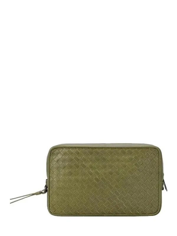 Bottega Veneta Woven Leather Clutch - Green