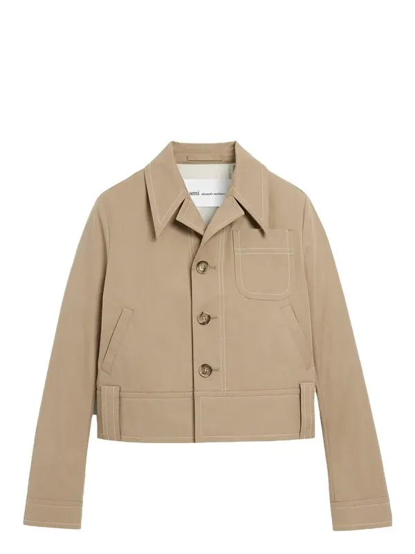 Ami Long Sleeved Buttoned Jacket - Taupe