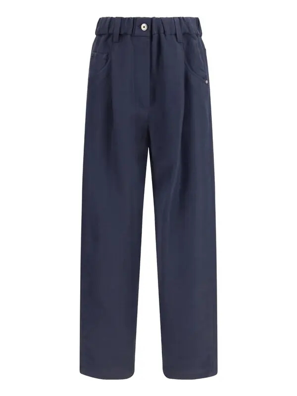 Brunello Cucinelli Elasticated Waist Straight Leg Trousers - Black