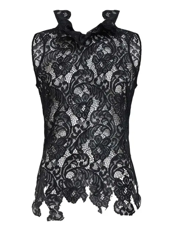 Giuseppe Di Morabito Sleeveless Lace Top - Black