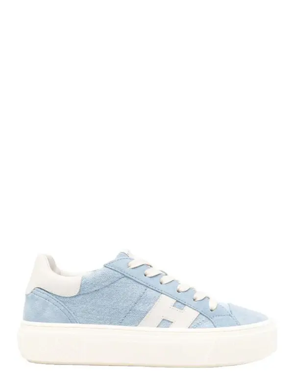 Hogan H705 Lace-up Round Toe Sneakers - Light Blue