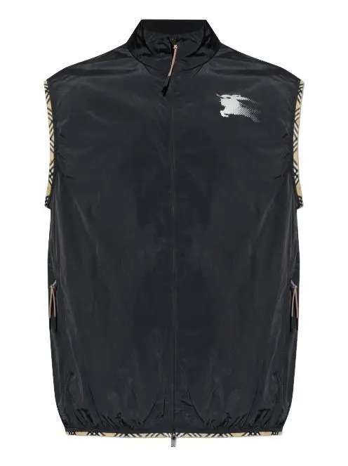 Burberry Checked-trim Vest - Black