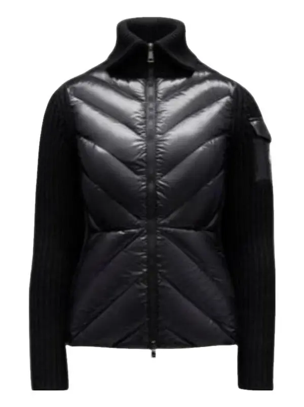 Moncler Quilted Down Zip-up Cardigan - Black