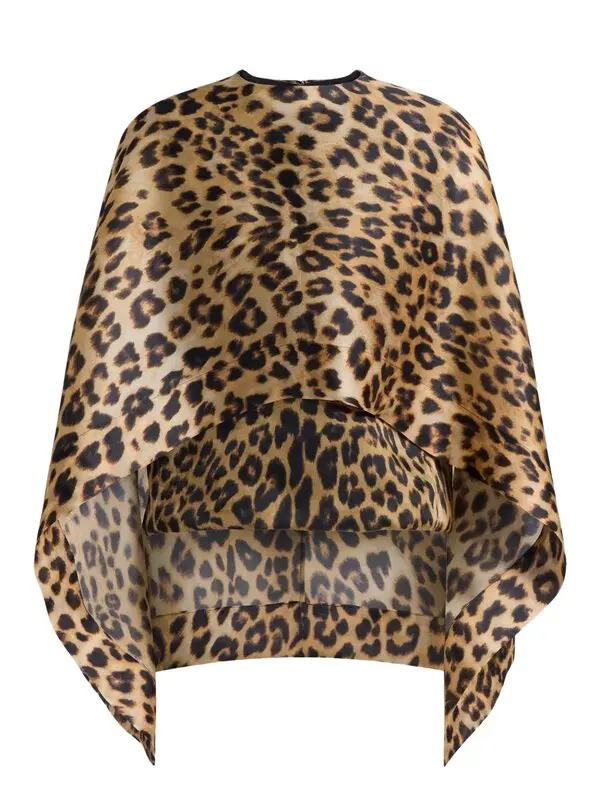Alberta Ferretti Cape-effect Printed Top - Green