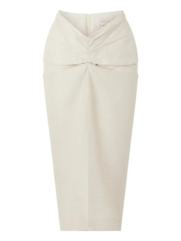 LANVIN Ruched Detail Midi Skirt - White