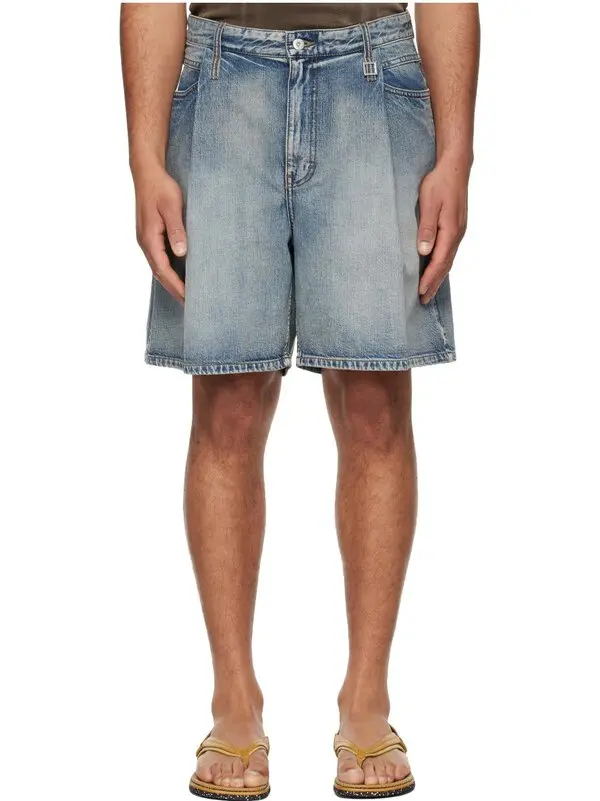 WOOYOUNGMI Pleated Denim Shorts - Gray