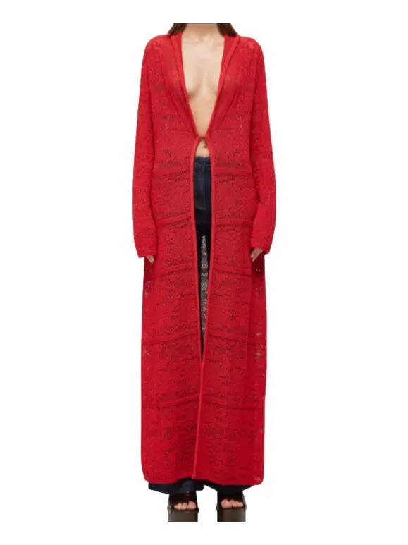BLUGIRL Crochet-knit Long Cardigan - Red