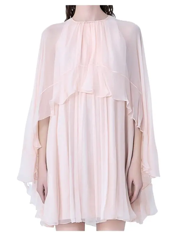 Chloé Ruffled Cape Mini Dress - Pink